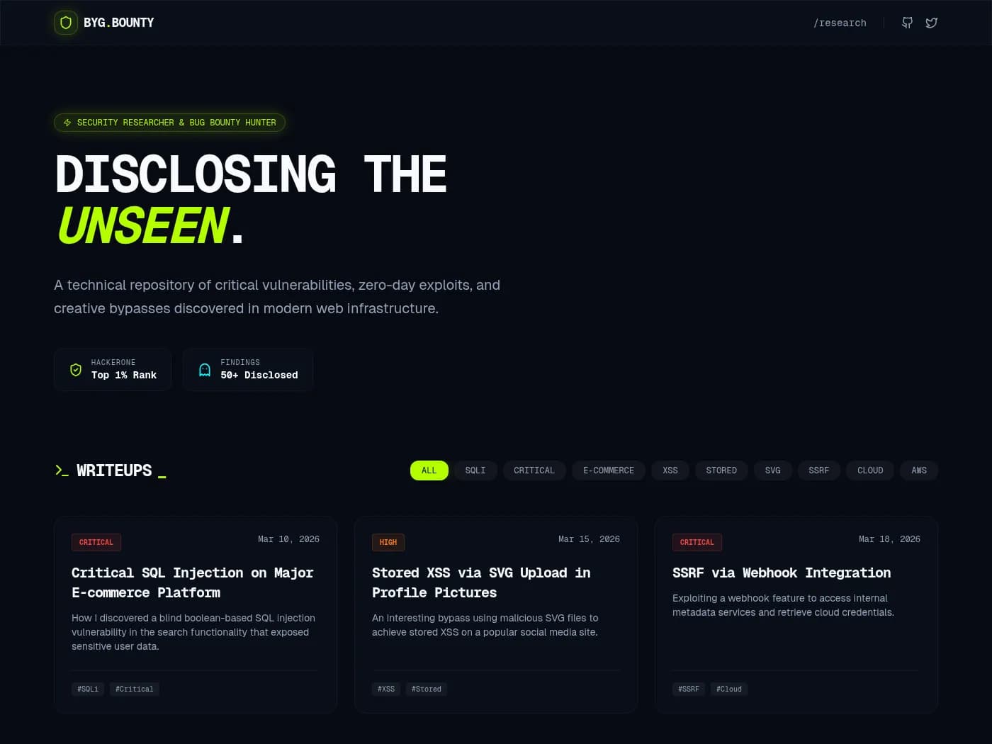 Byg Bounty Blog