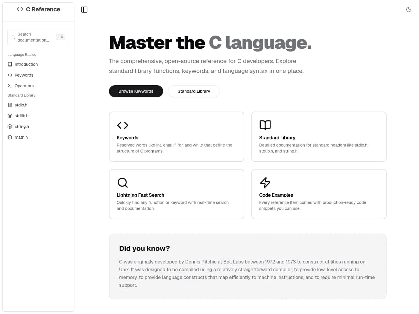 C Reference Explorer
