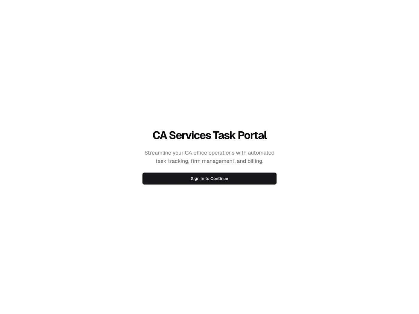 CA Services Task Portal