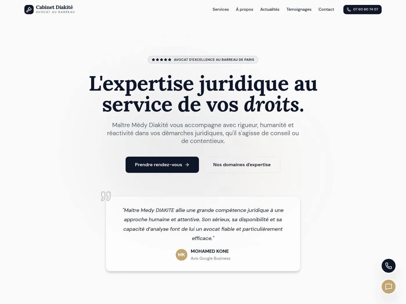 Cabinet Diakité Webpage