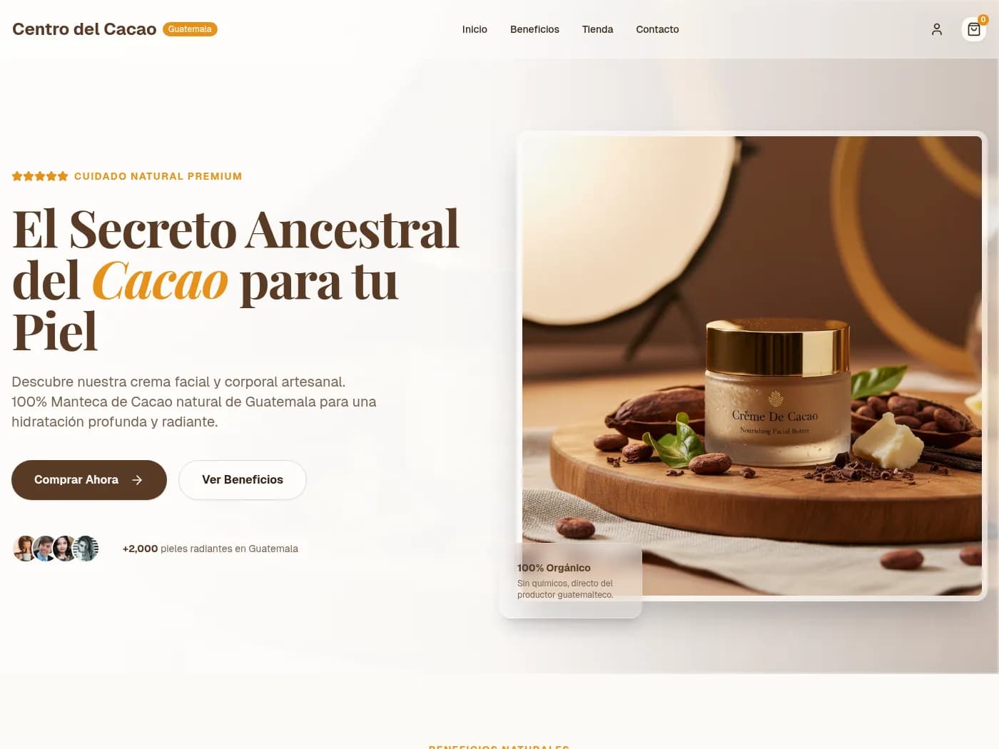 Centro del Cacao Landing