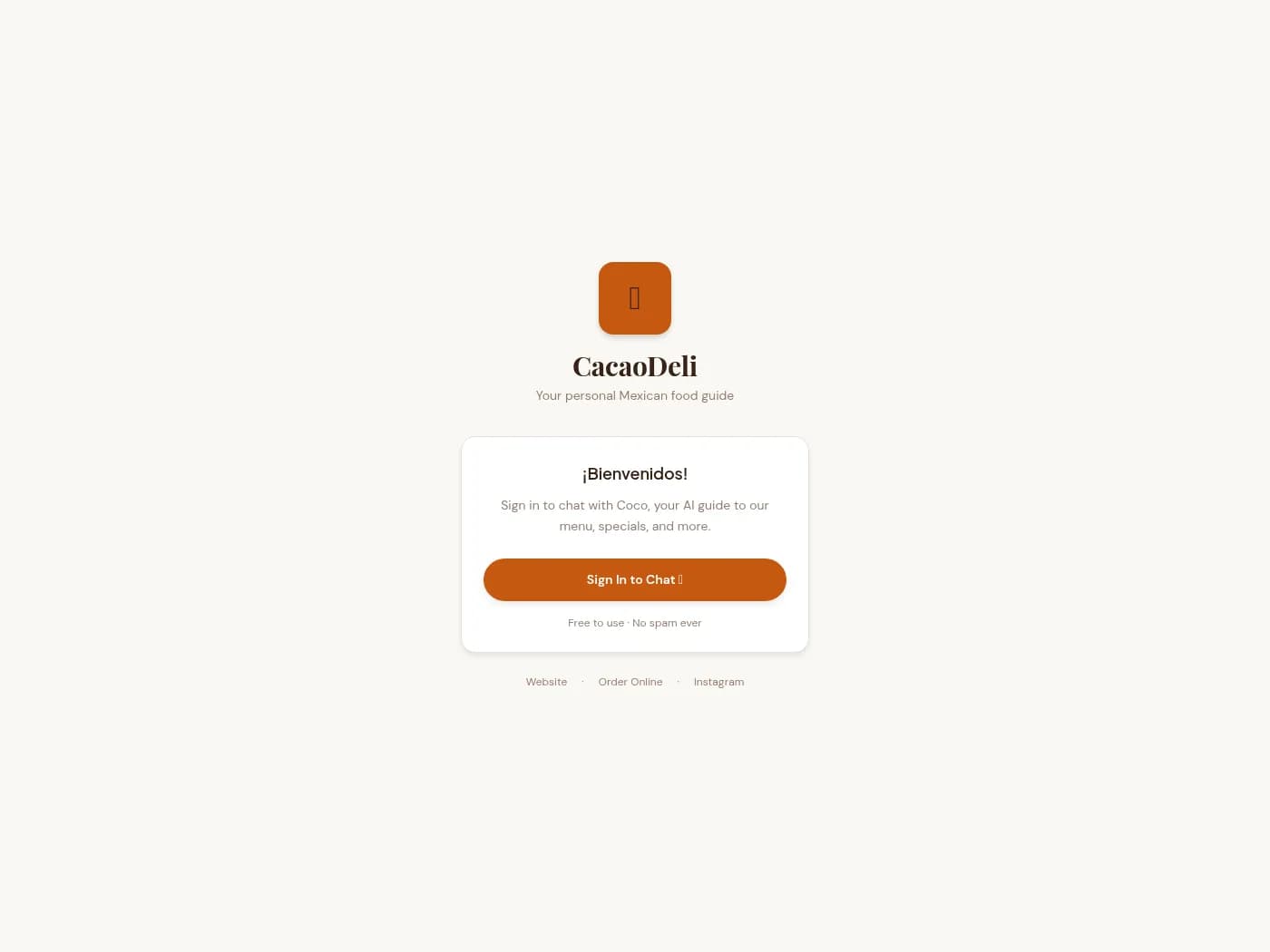 CacaoDeli Chat Bot