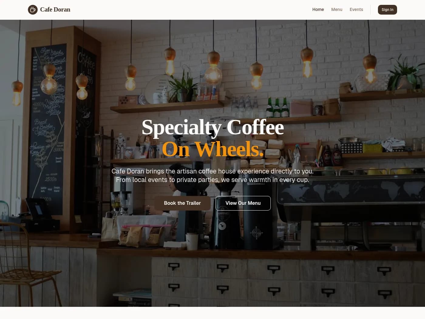 Cafe Doran Web Launch