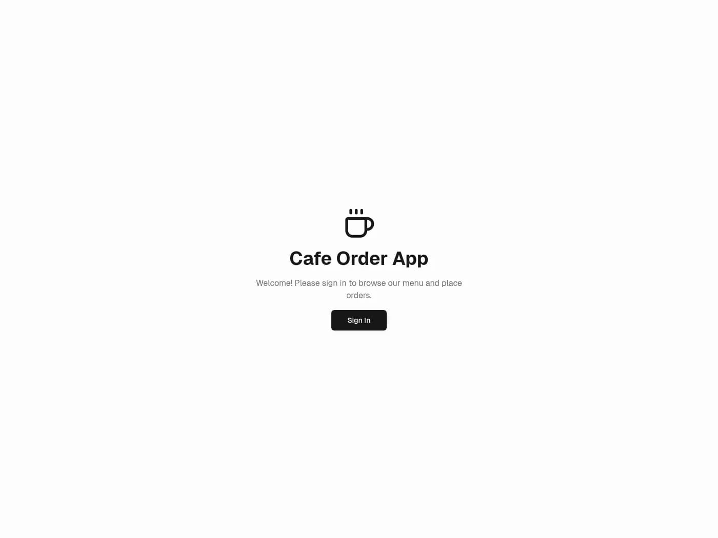 Cafe Order App