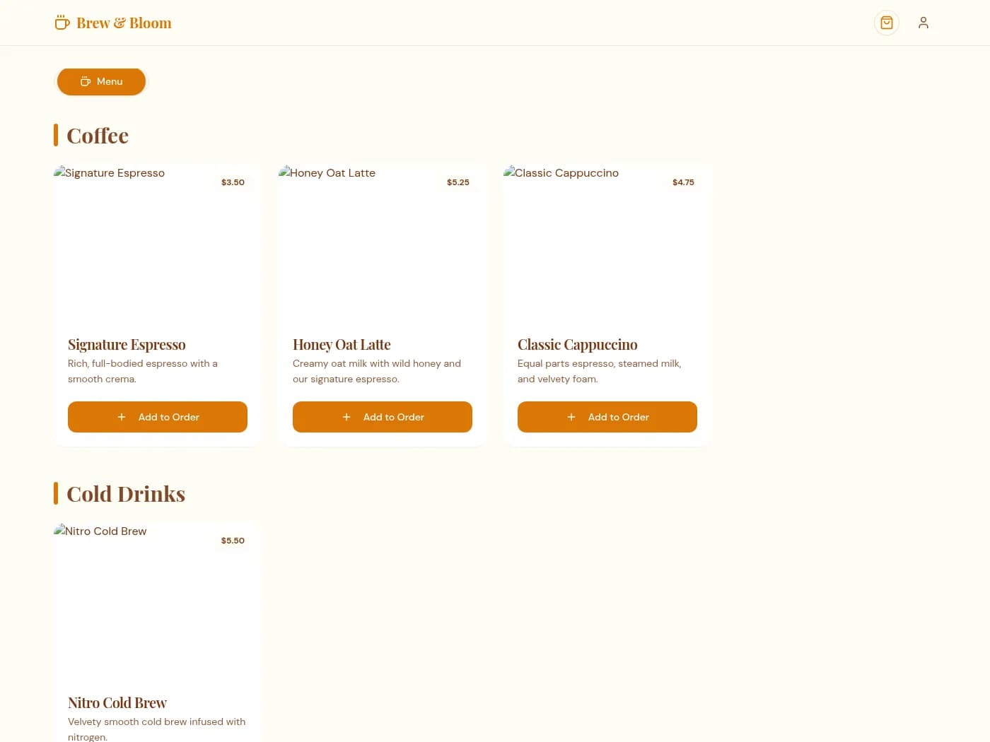Cafe Order App