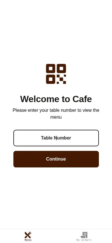 Cafe QR Order Mobile