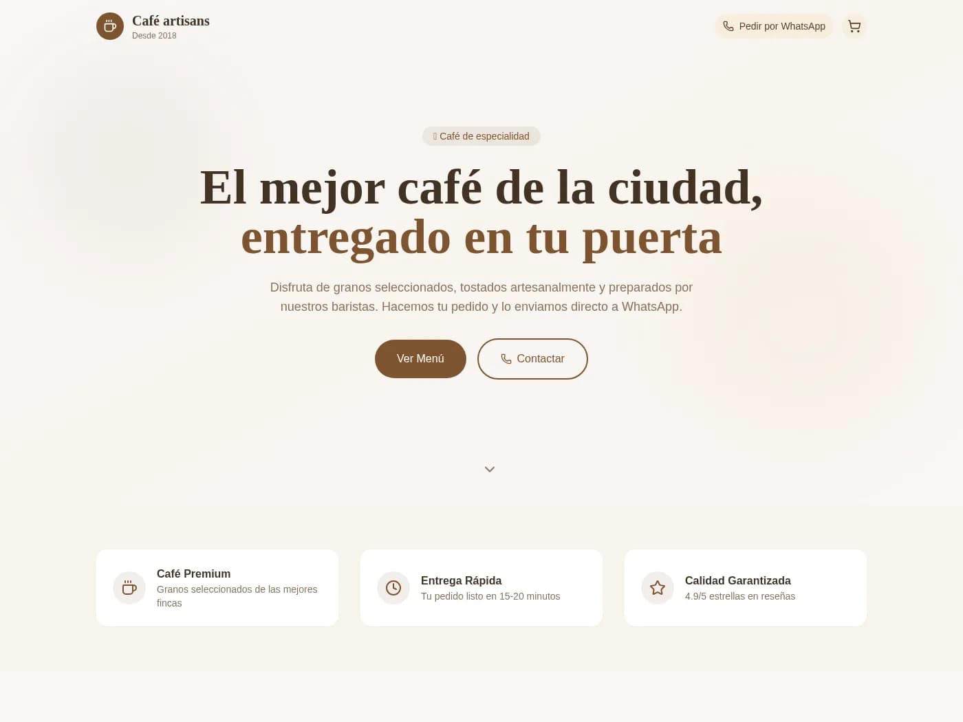 Café Pedido WhatsApp