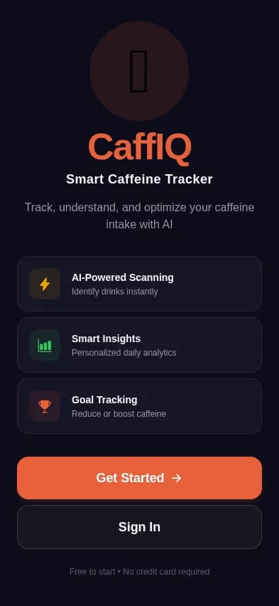 CaffIQ Smart Caffeine Tracker