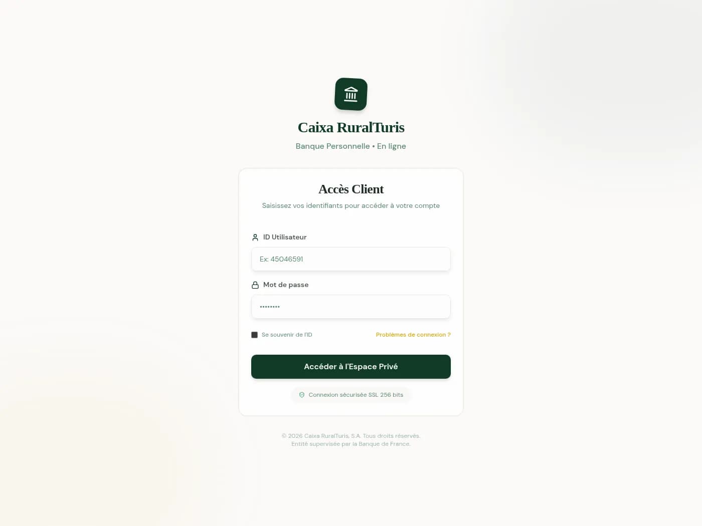 Caixa RuralTuris Web Portal