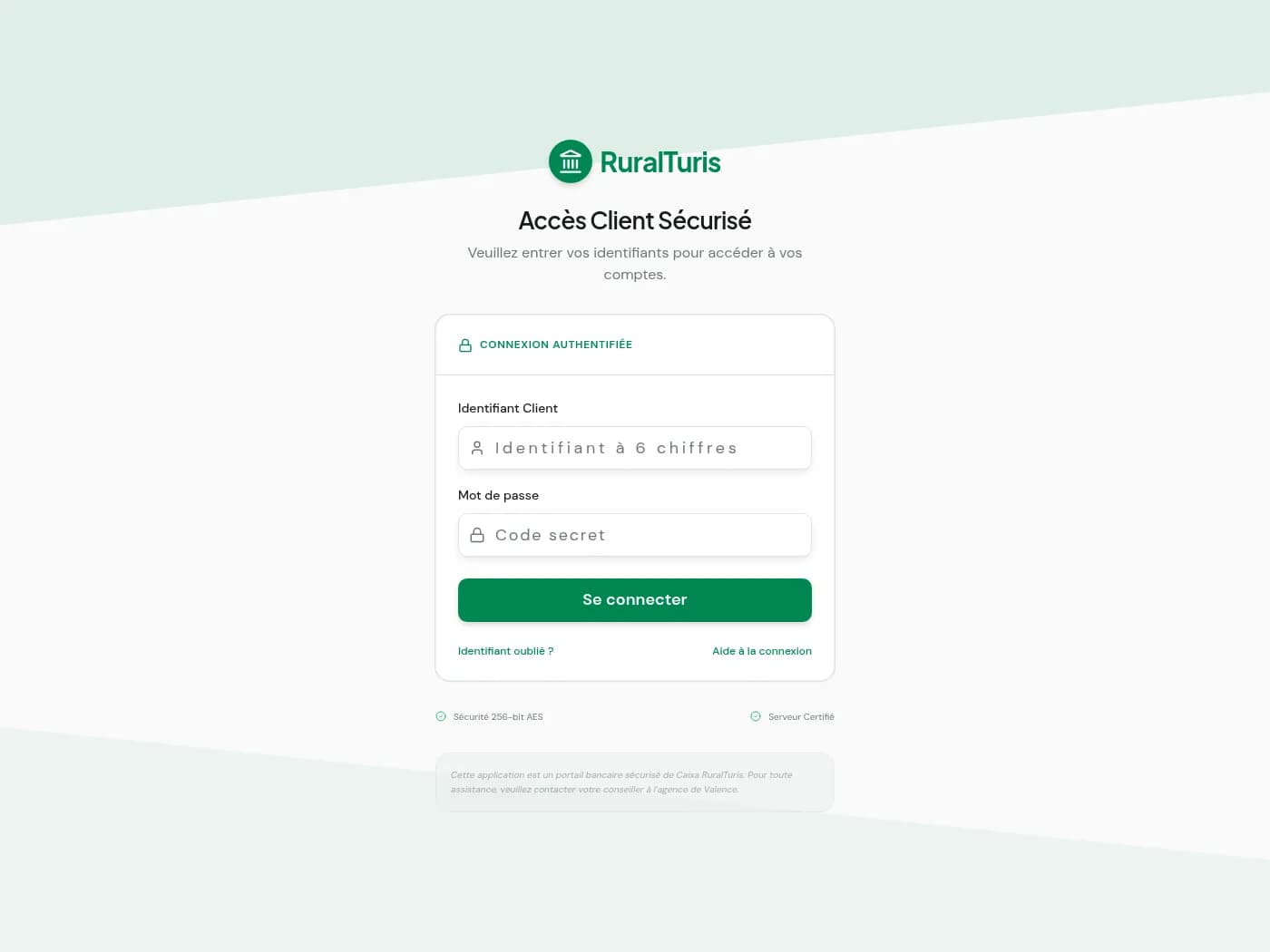 Caixa RuralTuris Banking Portal