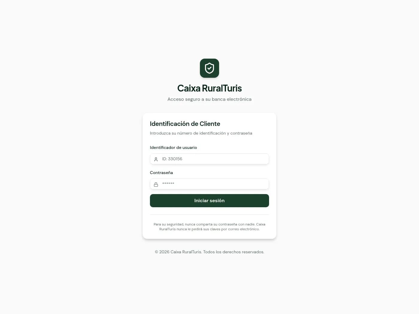 Caixa RuralTuris Client Portal