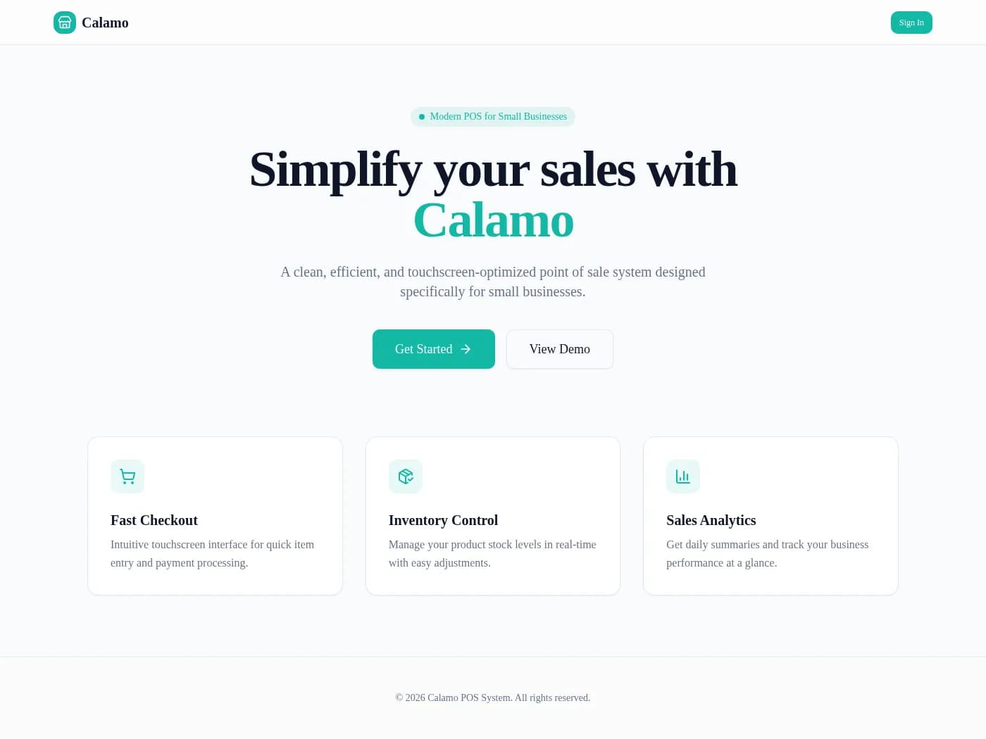 Calamo POS System