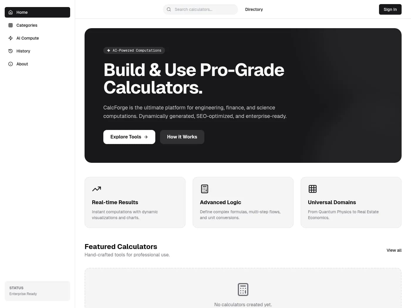 CalcForge Platform