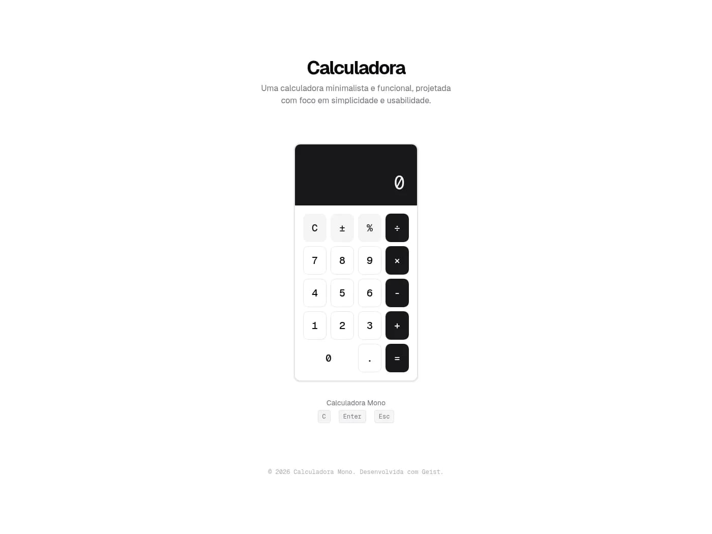 Calculadora Simples Web
