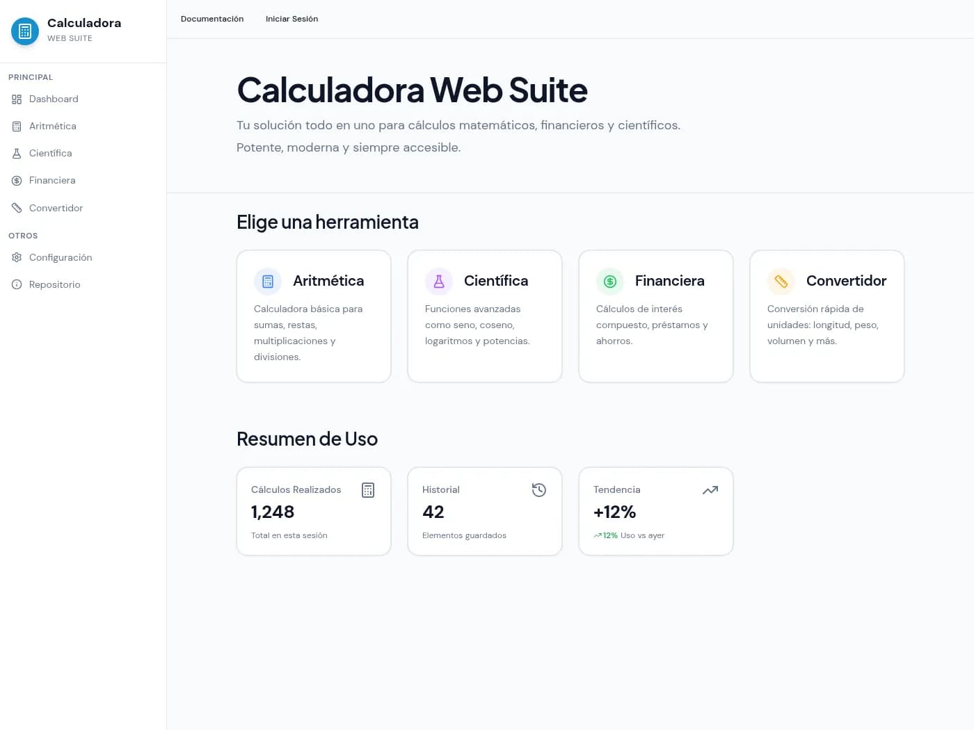 Calculadora Web Suite