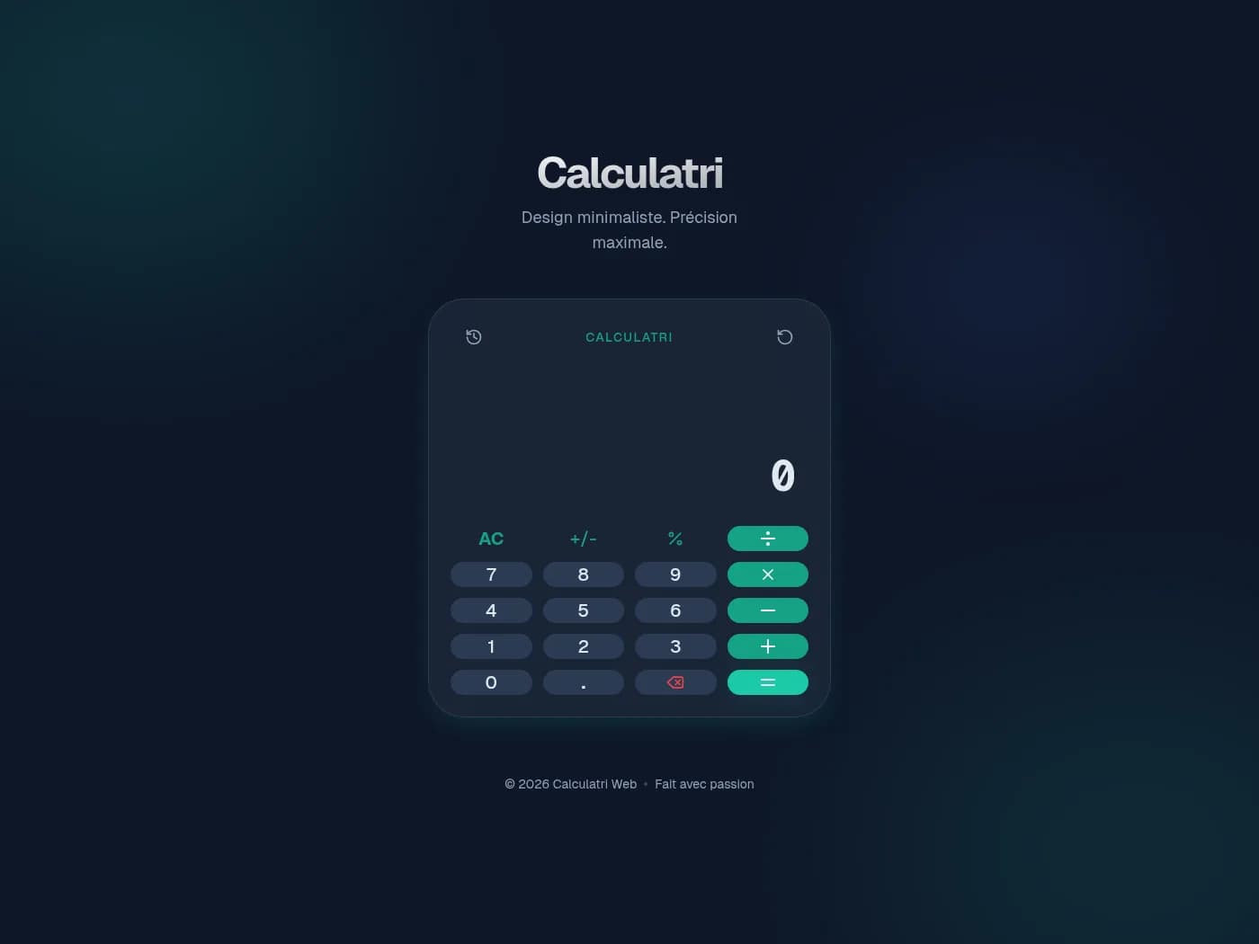 Calculatrice Web Facile