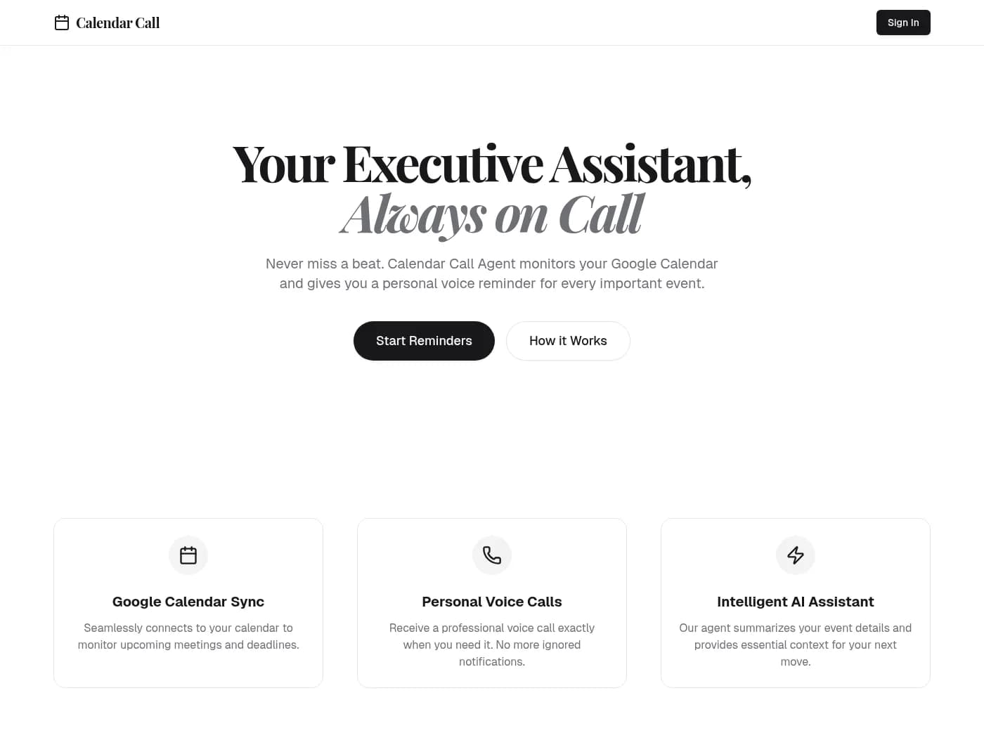 Calendar Call Agent