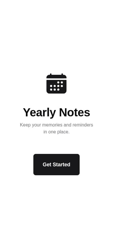 Yearly Notes Calendar