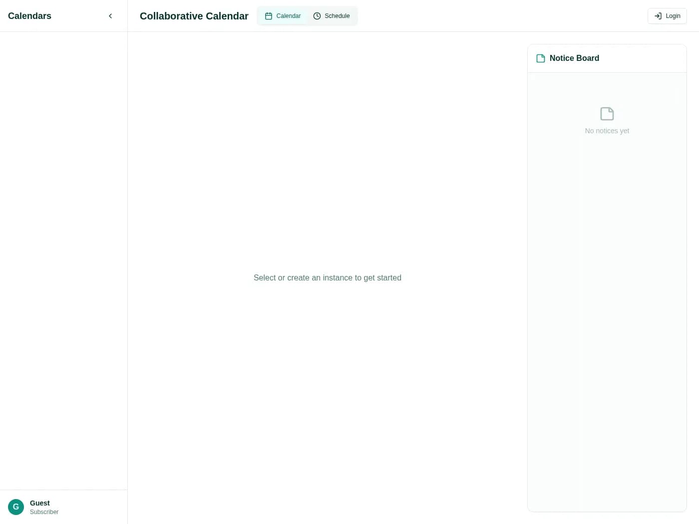 Collaborative Calendar Hub