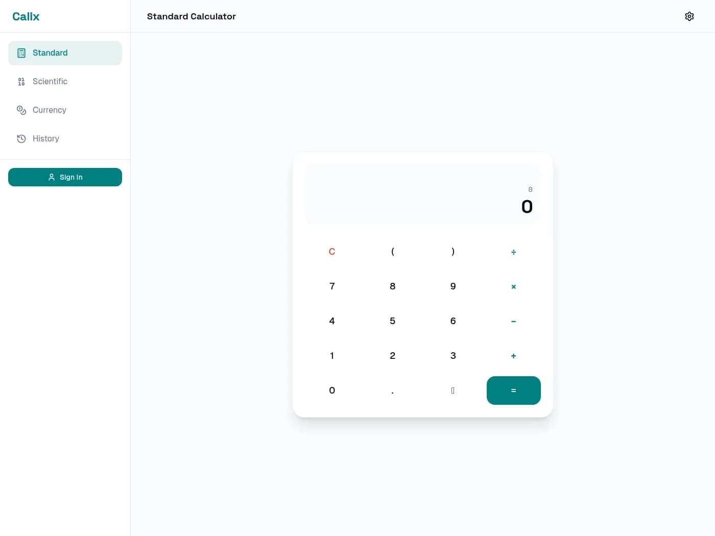 Calix Universal Calculator