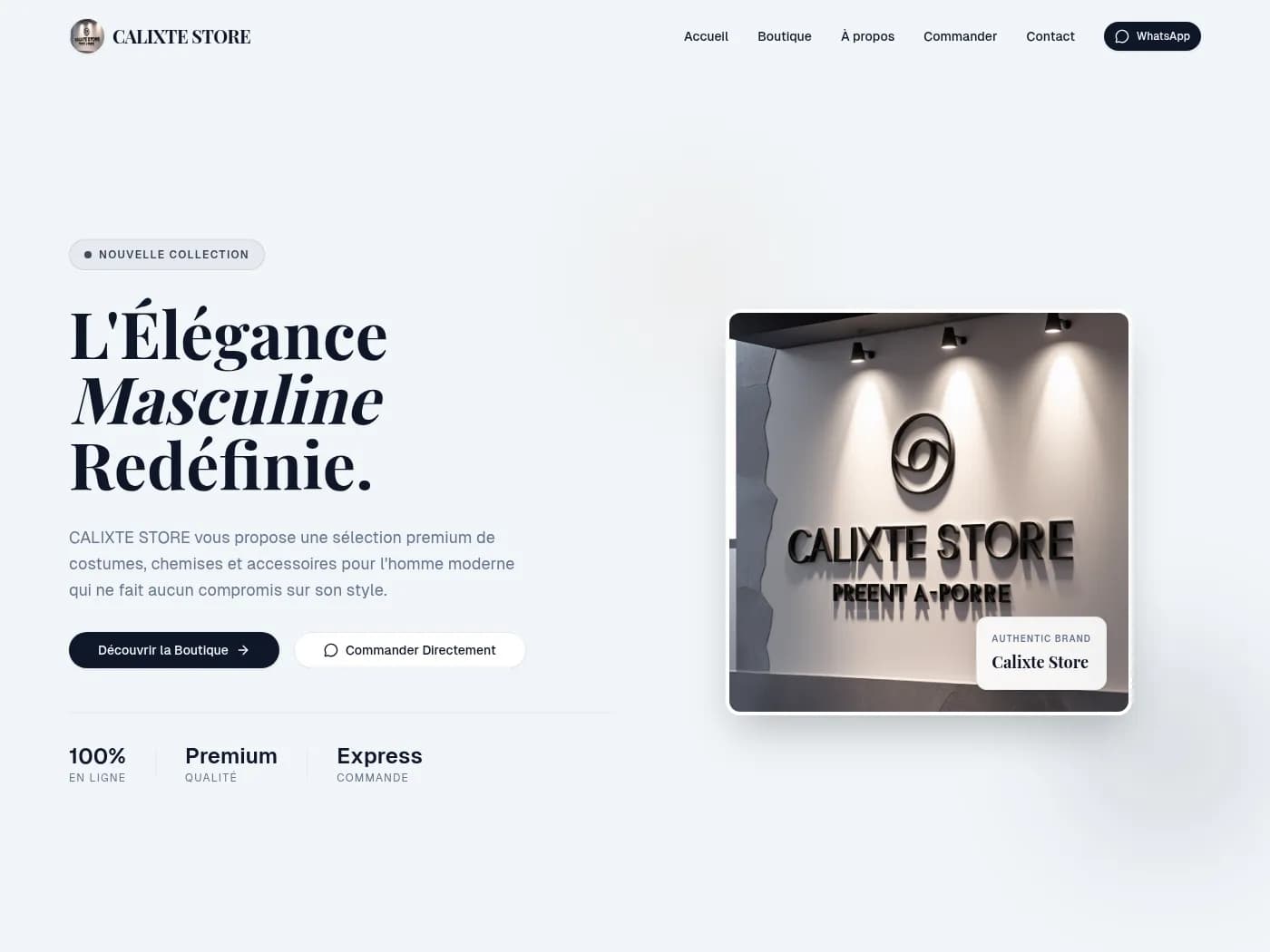 Calixte Store Website