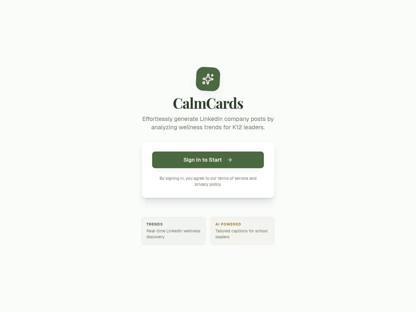 Calm Cards Post Generator