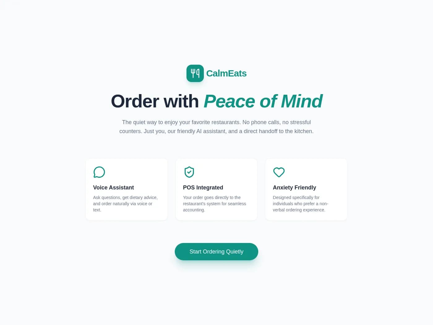 CalmEats AI Interface