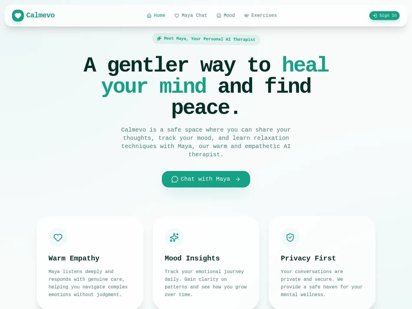 Calmevo AI Chat Therapy