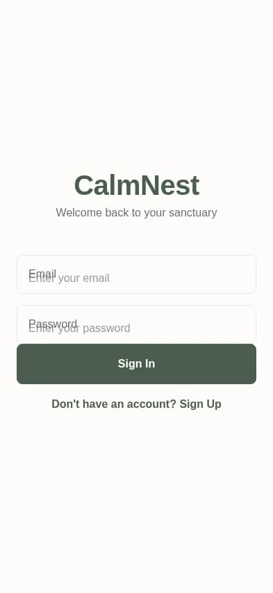 CalmNest Wellness App