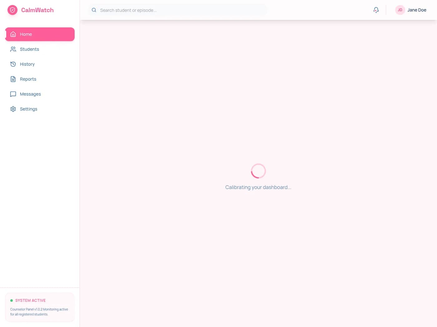 CalmWatch Dashboard