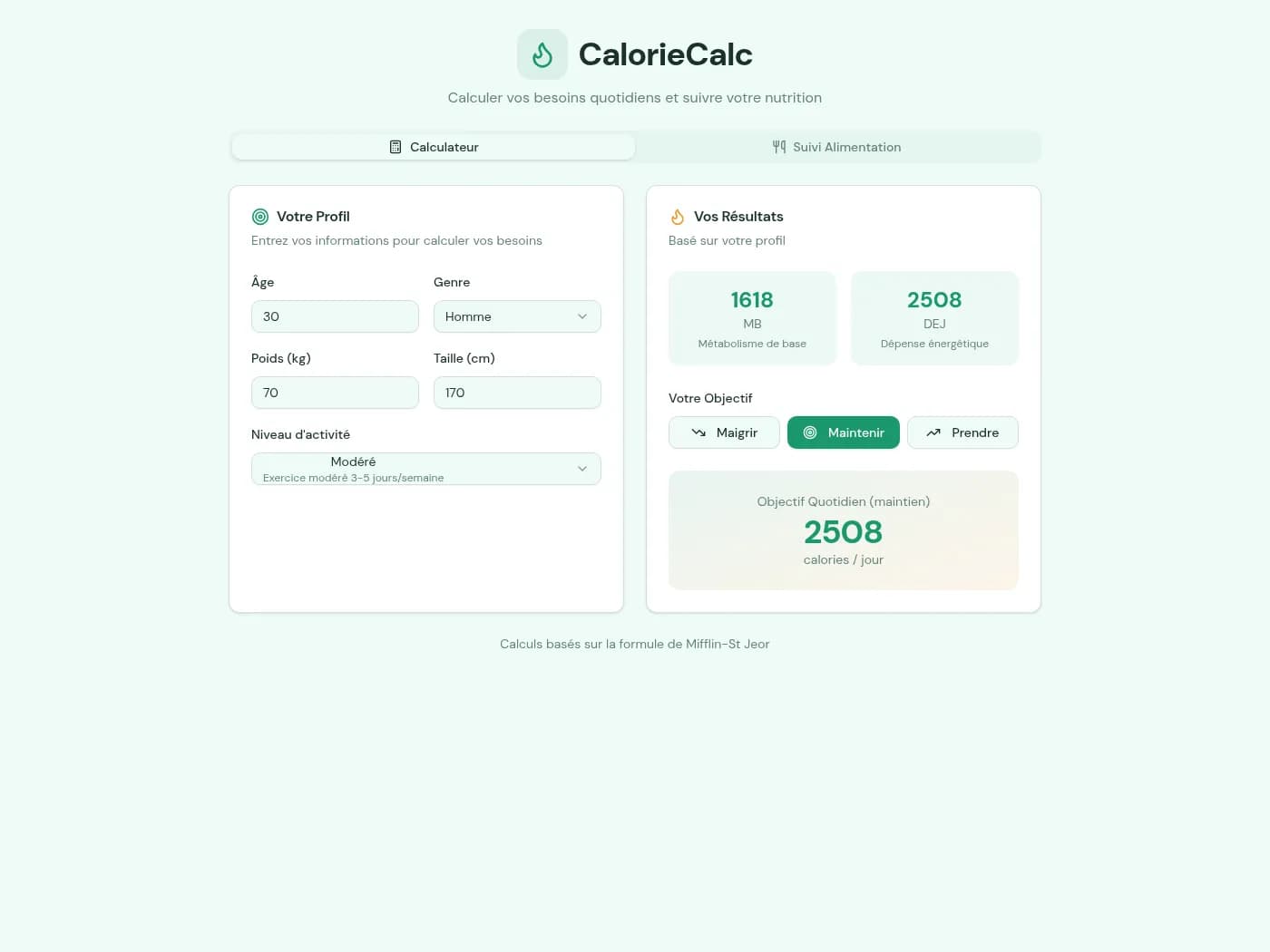 CalorieCalc App