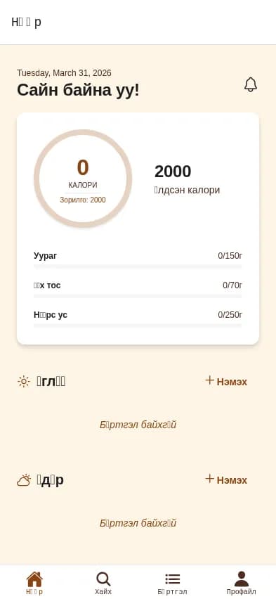Mongolian Calorie Counter