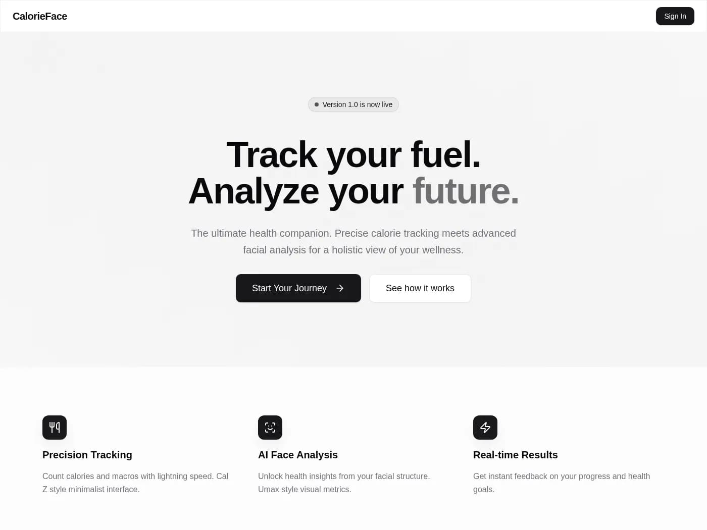 CalorieFace Tracker