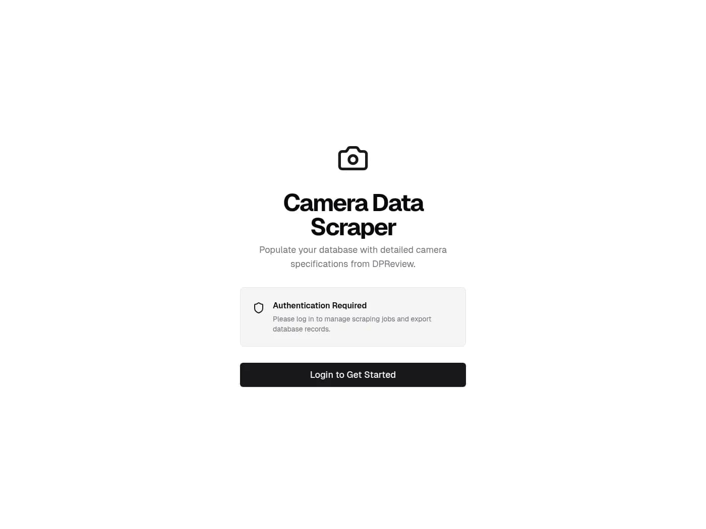 Camera Data Scraper