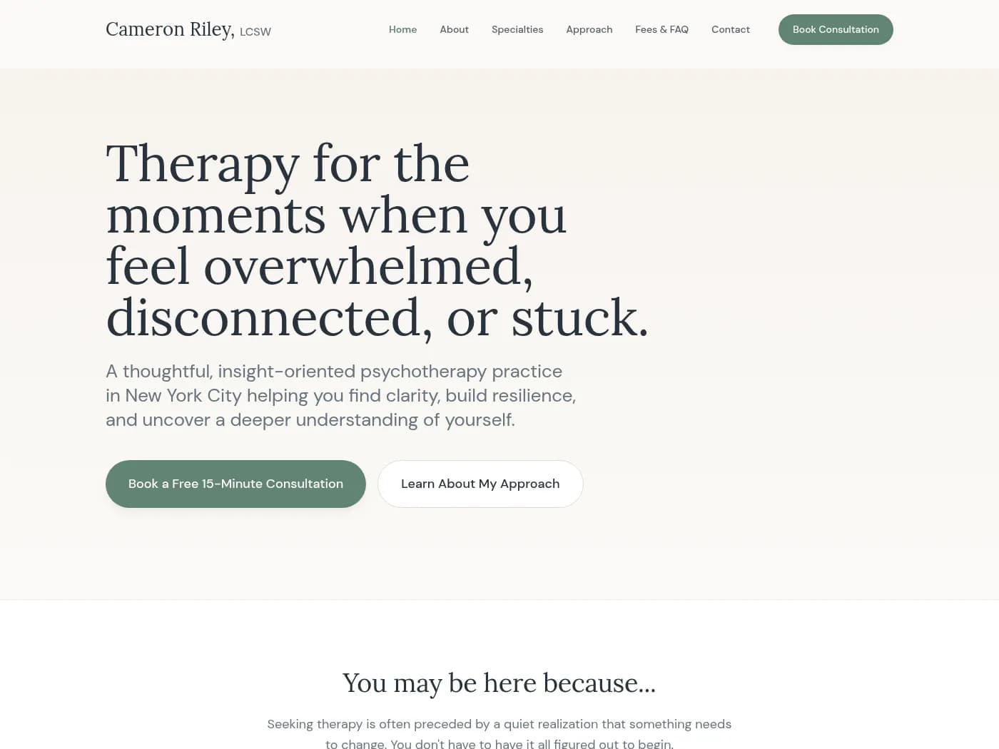 Cameron Riley Therapy Website