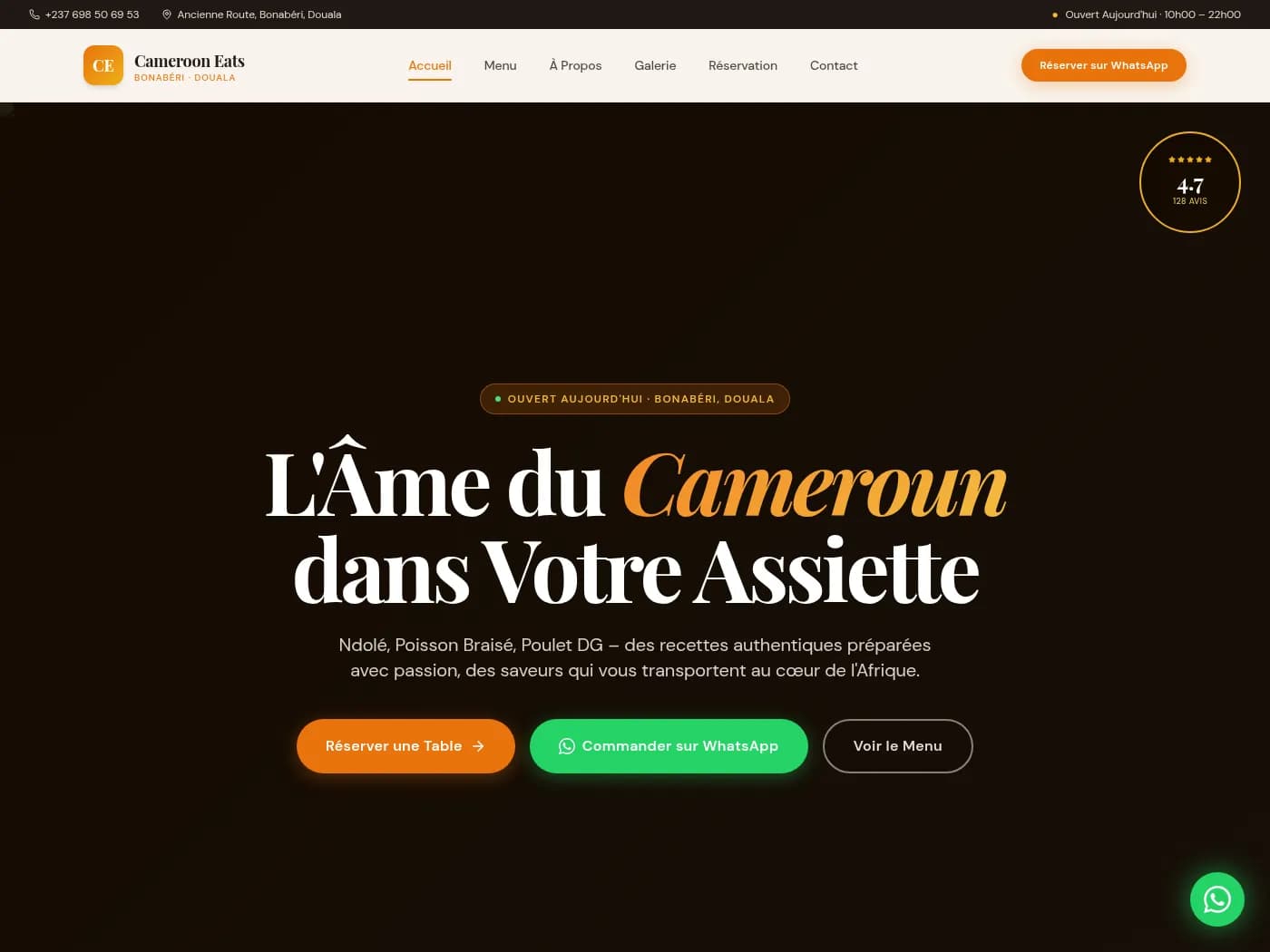 Cameroon Eats Web Experience