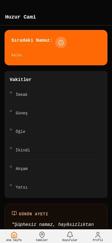 Cami Takip Uygulaması