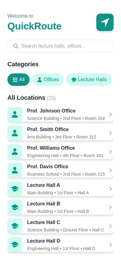 QuickRoute Campus Guide