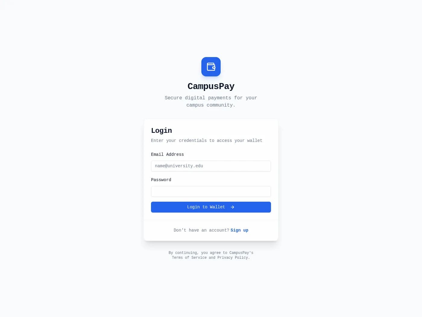 CampusPay Web Platform