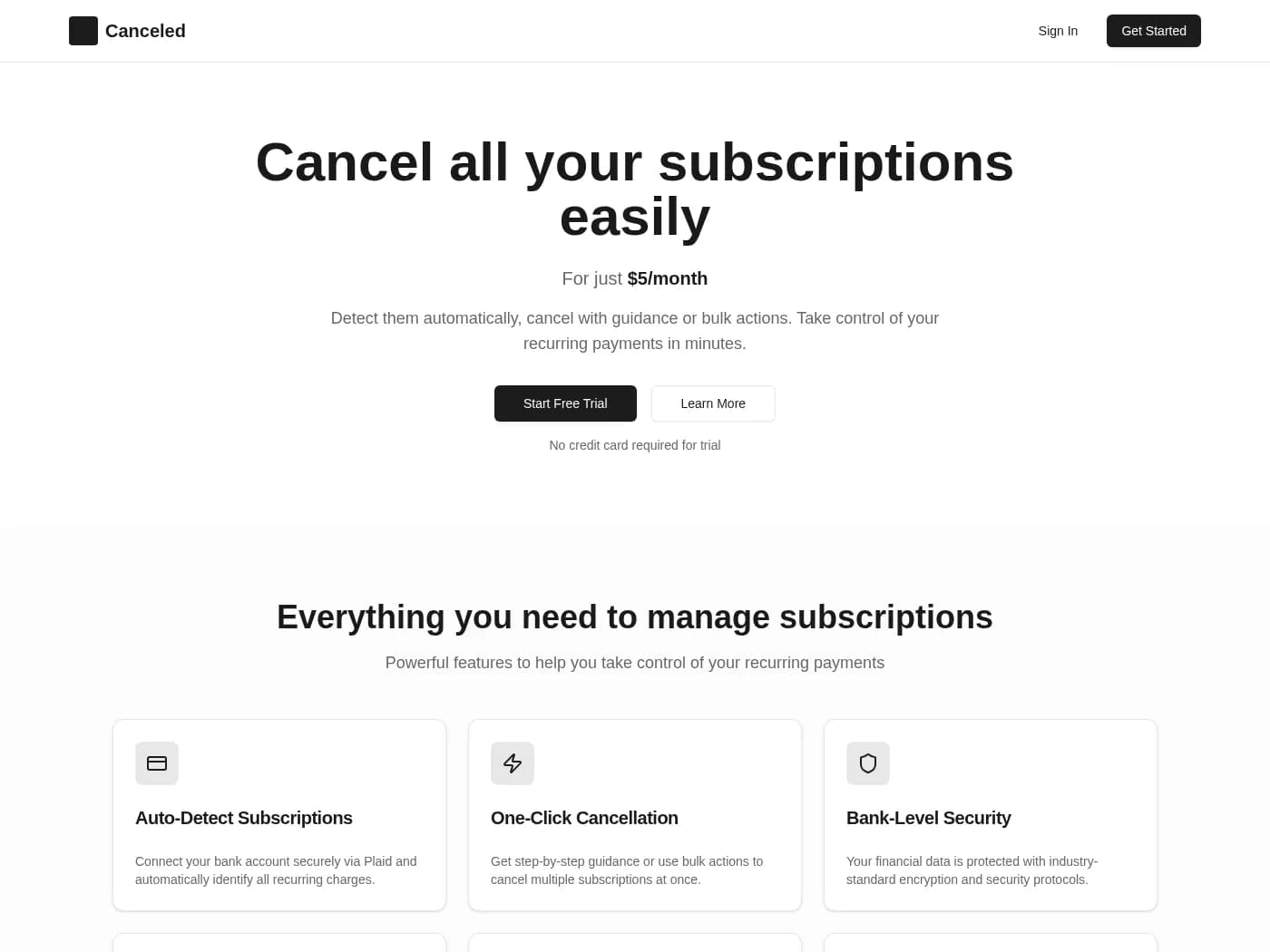 Canceled Subscription Manager