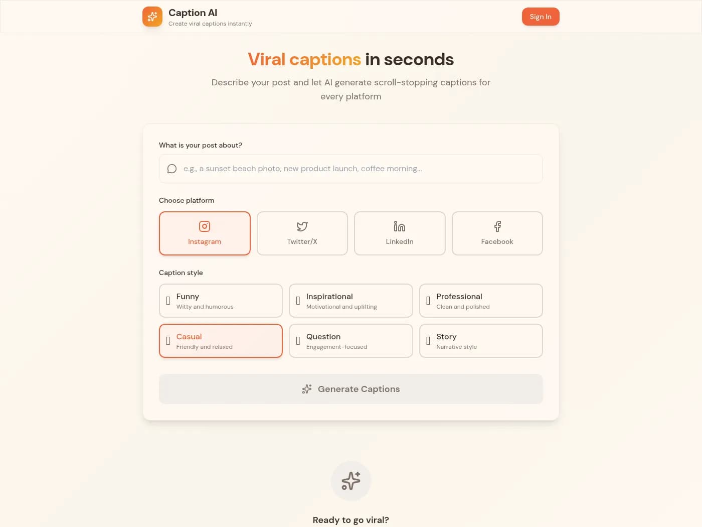 Caption App Clone