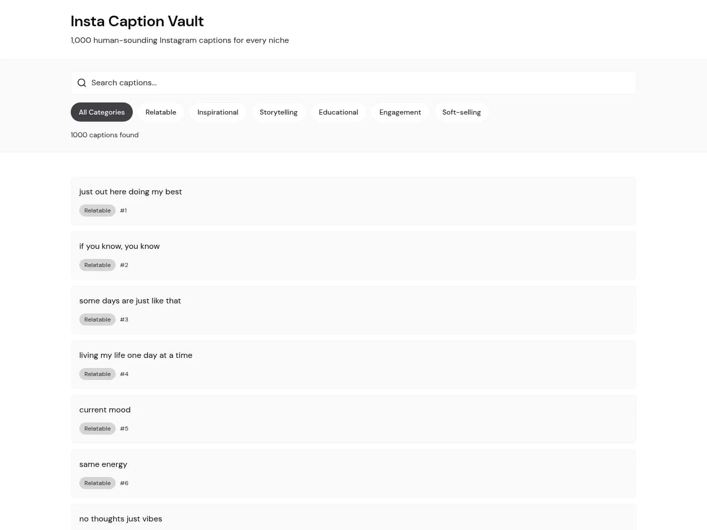 Insta Caption Vault