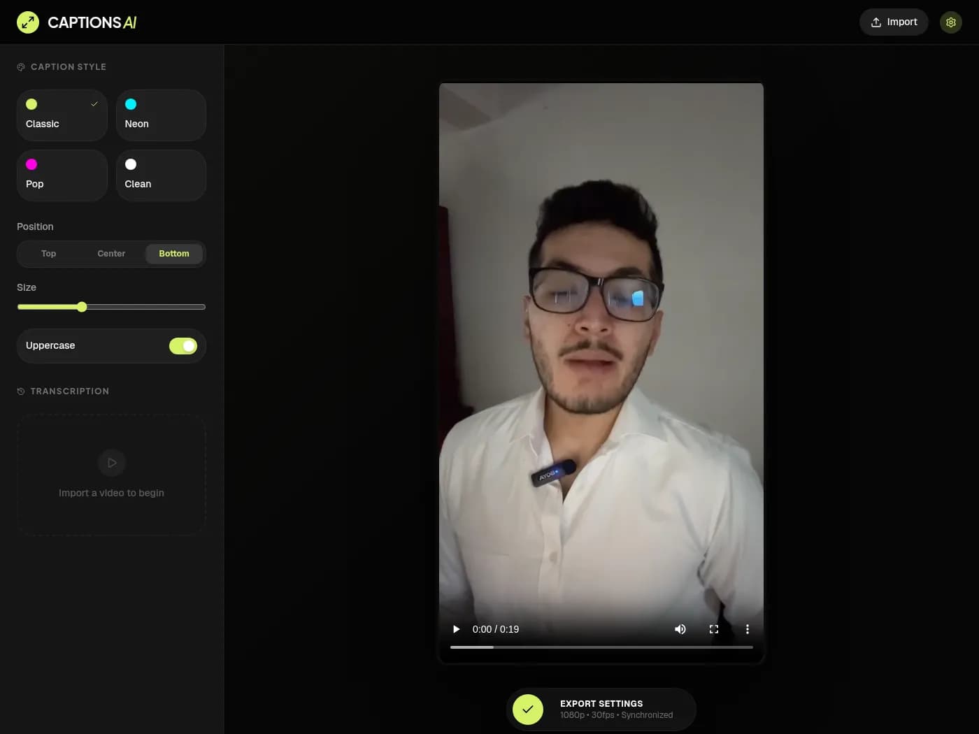 Captions AI Editor