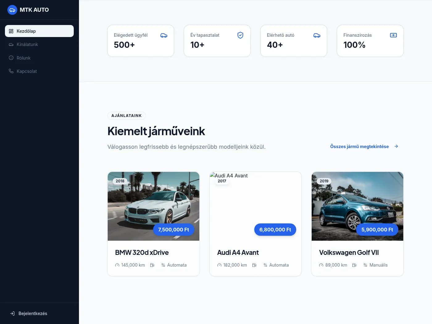 MTK Autocentrum Website