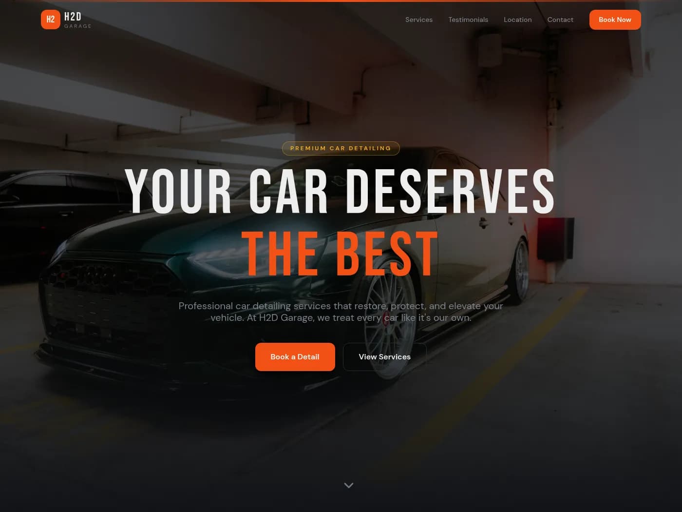 H2D Garage Landing Page