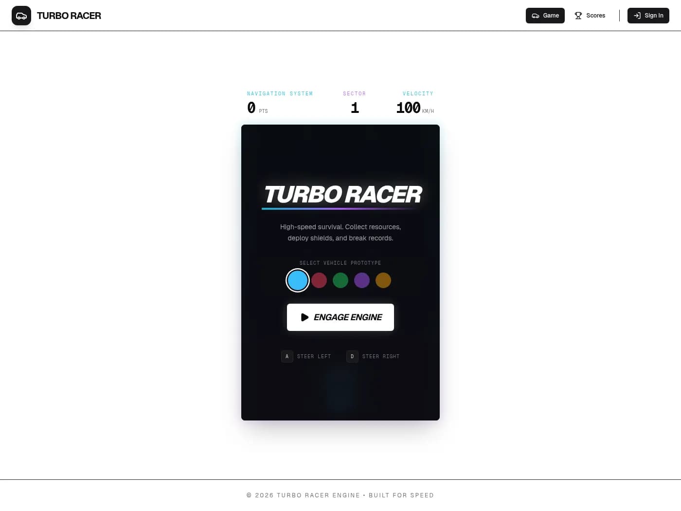 Turbo Racer Game