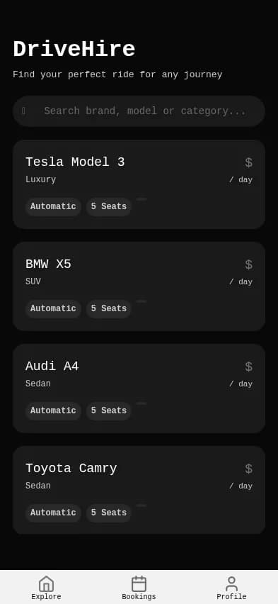 DriveHire Mobile