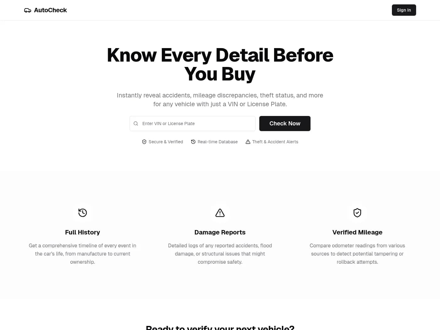 Car History Checker