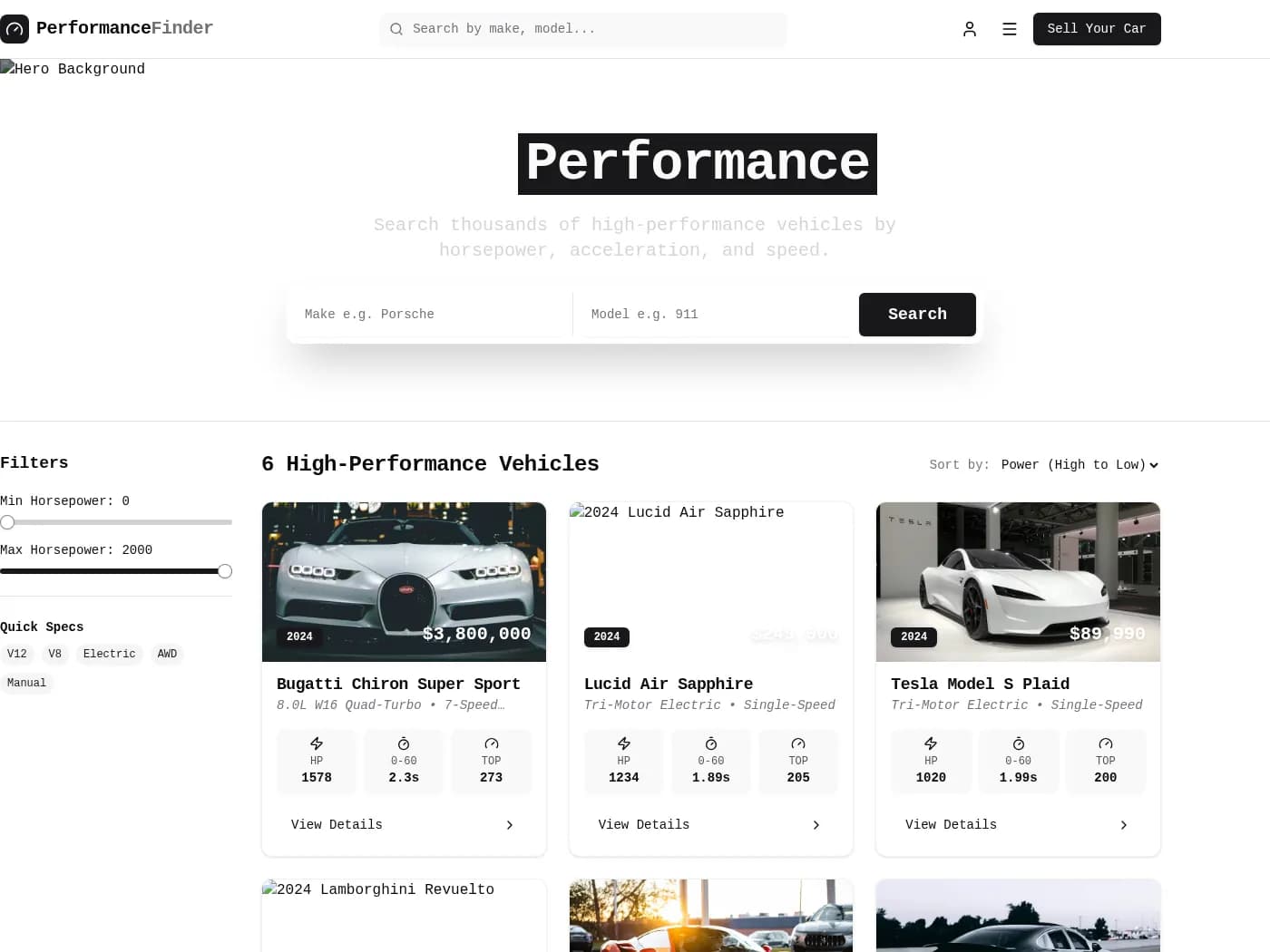 Car Performance Finder