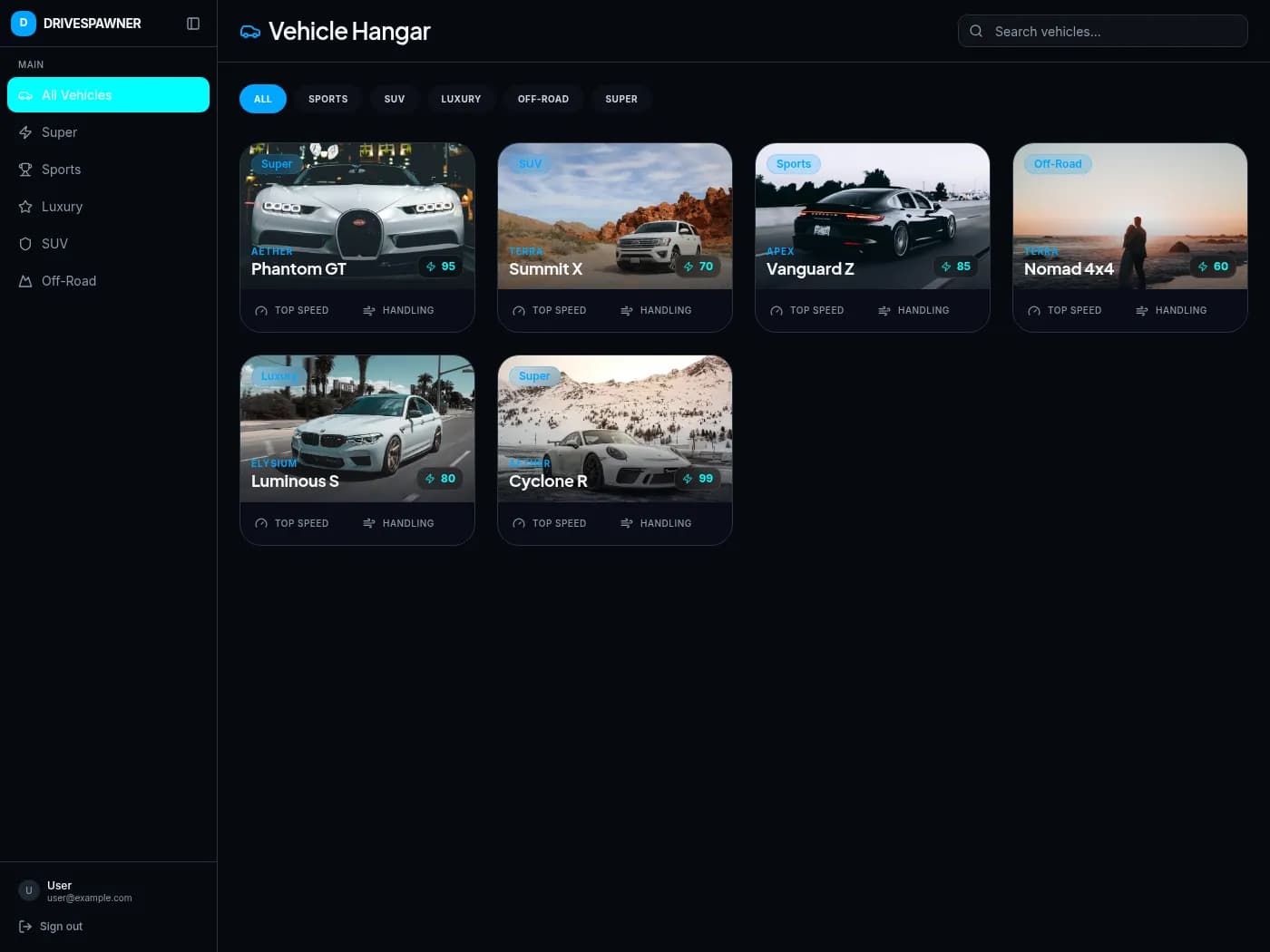 Car Spawner UI